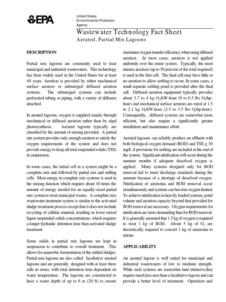 Wastewater Technology Fact Sheet | PDF | Sewage Treatment | Hydraulic ...