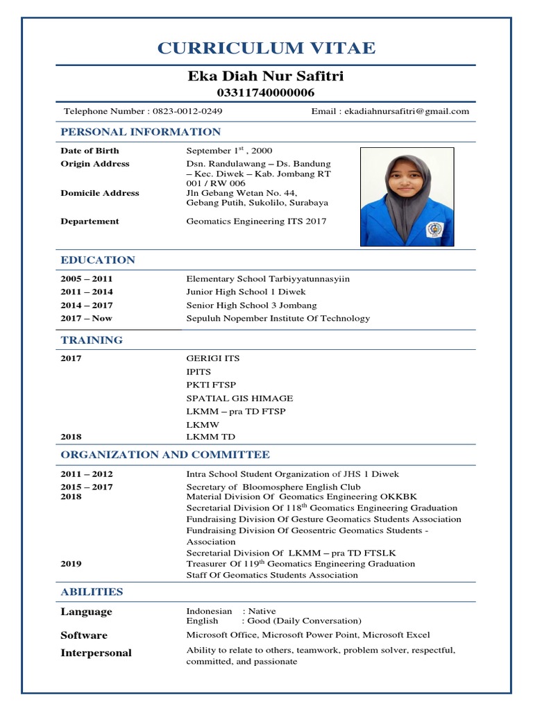 Eka Diah Nur Safitri - CV | PDF