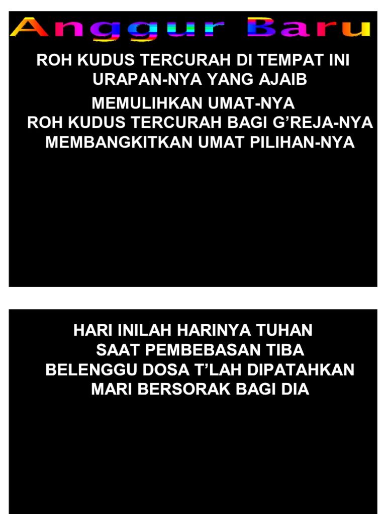 Anggur Baru Tercurah | PDF