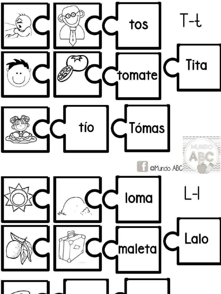 Rompecabezas de Sílabas Simples | PDF
