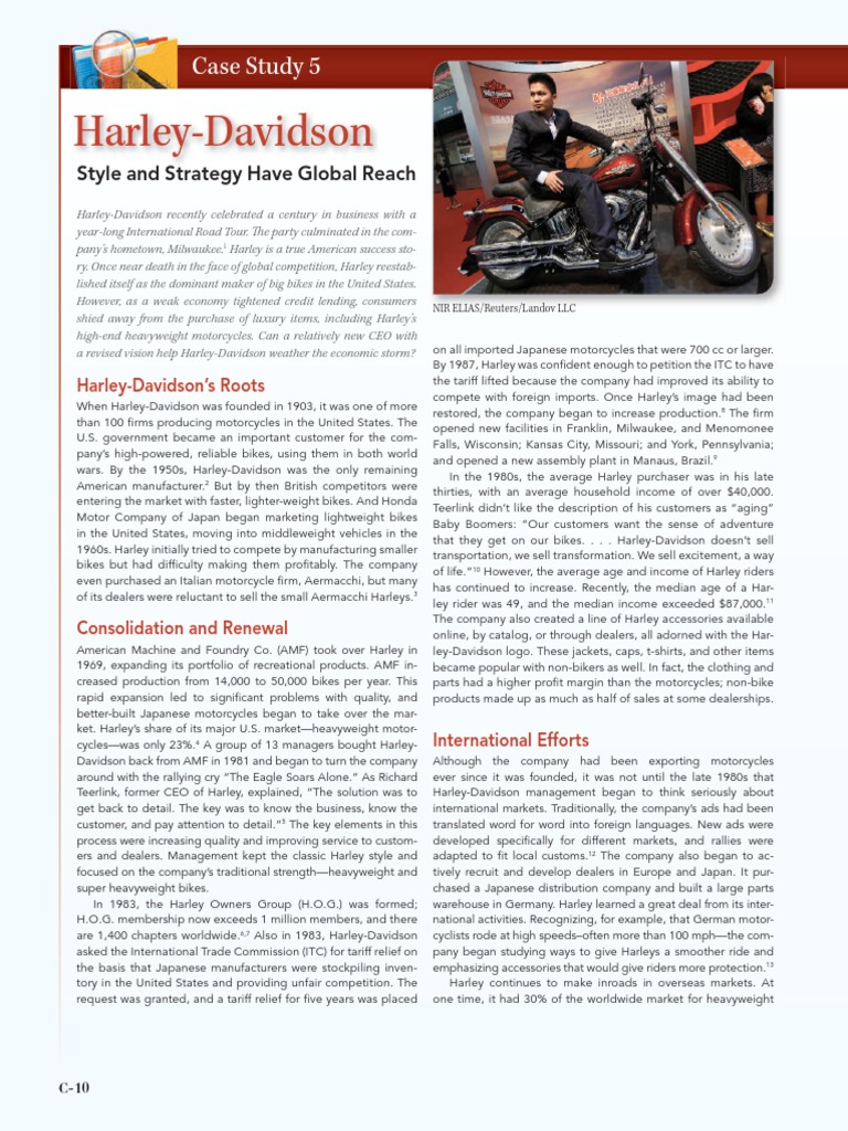 Harley-Davidson Case Study Explores Strategy and Global Reach | PDF ...