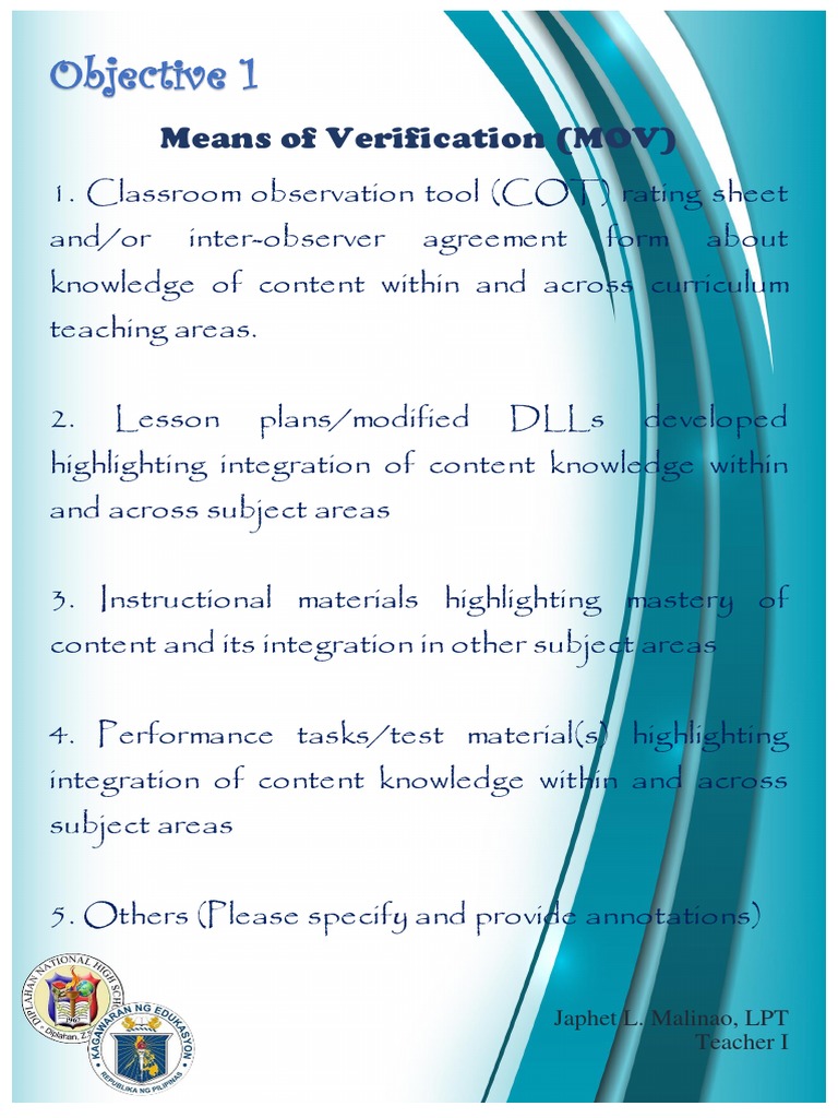 RPMS Objectives With MOVS | PDF | Teachers | Lesson Plan