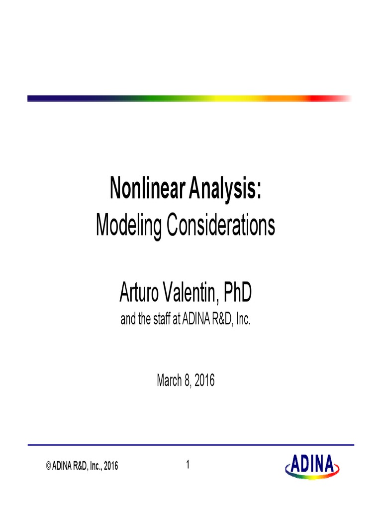 7 Non Linear Modeling With ADINA | PDF | Deformation (Engineering ...
