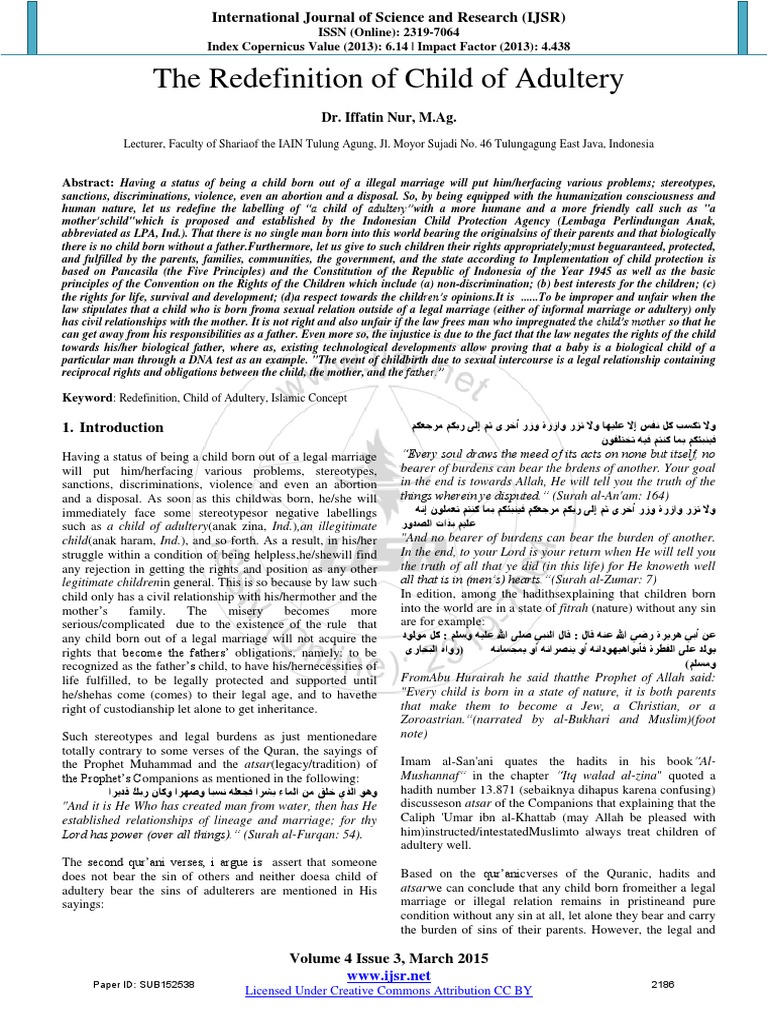 Redefining Children of Adultery | PDF | Hadith | Adultery