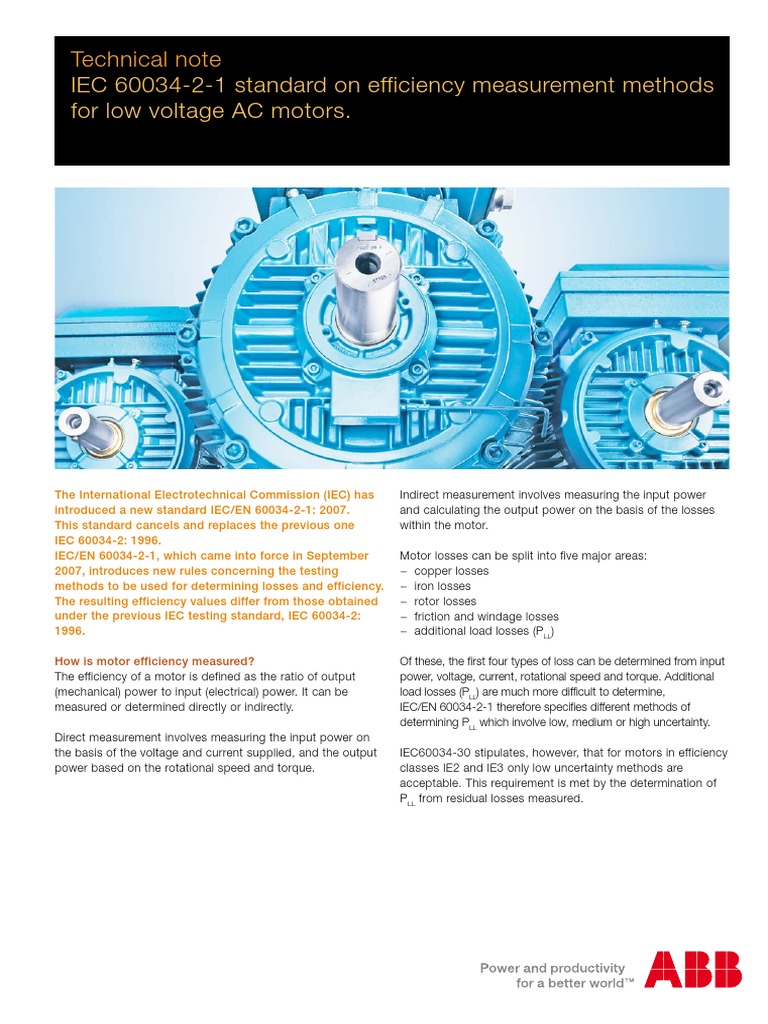 IEC 60034-2!1!2014-Standard On Efficiency Measurement Methods | PDF ...