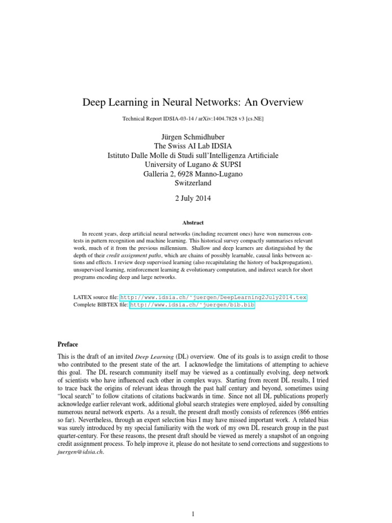 Deep Learning: A Technical Survey | PDF | Artificial Neural Network ...