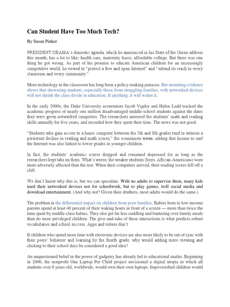Impact of Excessive Tech on Students | PDF | Teachers | Students
