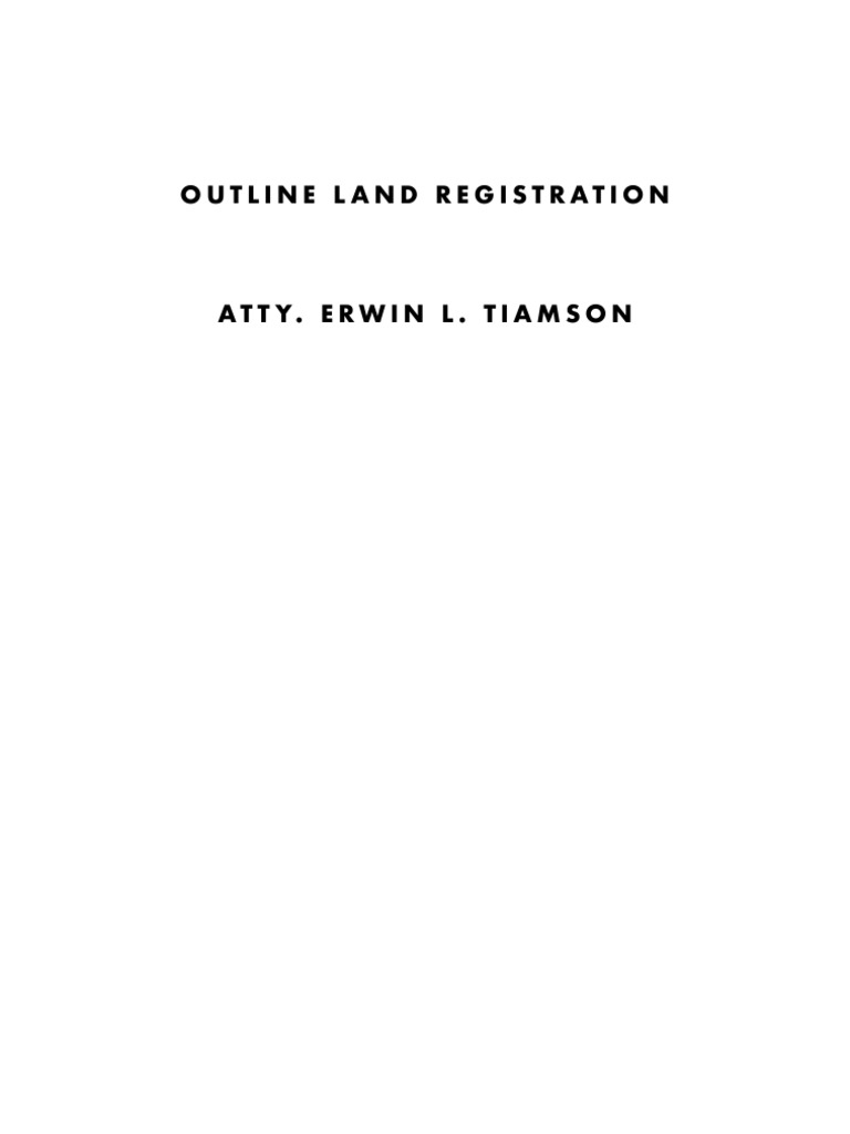 Outline Land Registration | PDF | Real Property | Deed