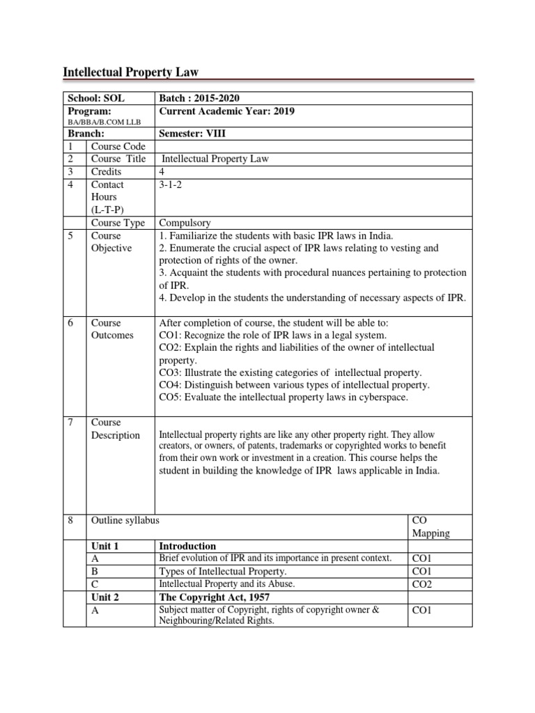 4tg Year Intellectual Property Module | PDF | Intellectual Property ...