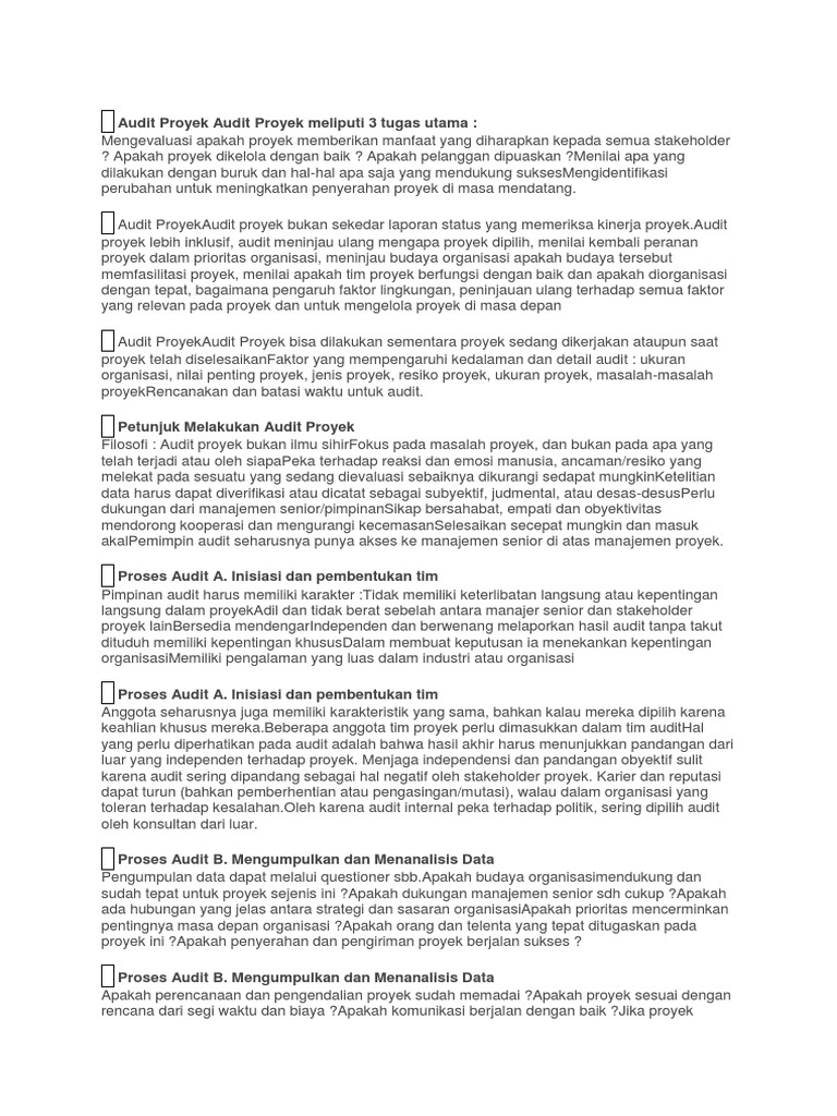 Audit Proyek | PDF
