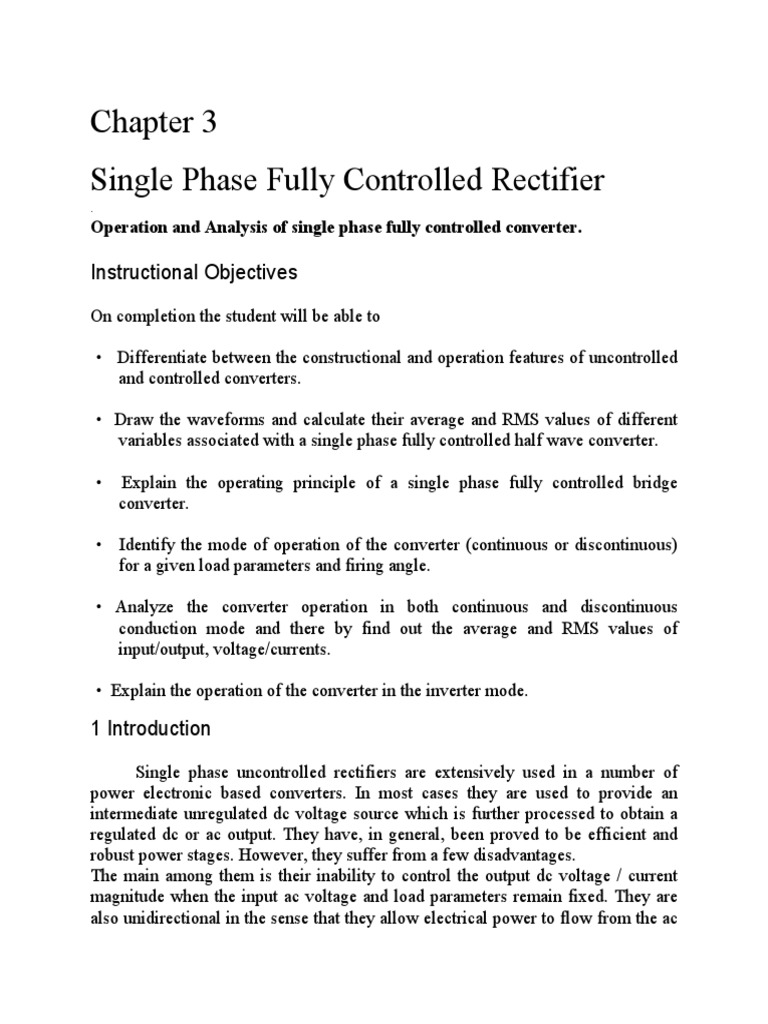 Single Phase Rectifiers | PDF | Rectifier | Inductance