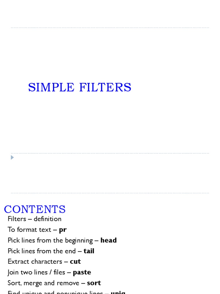 Simple Text Manipulation Tools: An Overview of Common Linux Filters ...