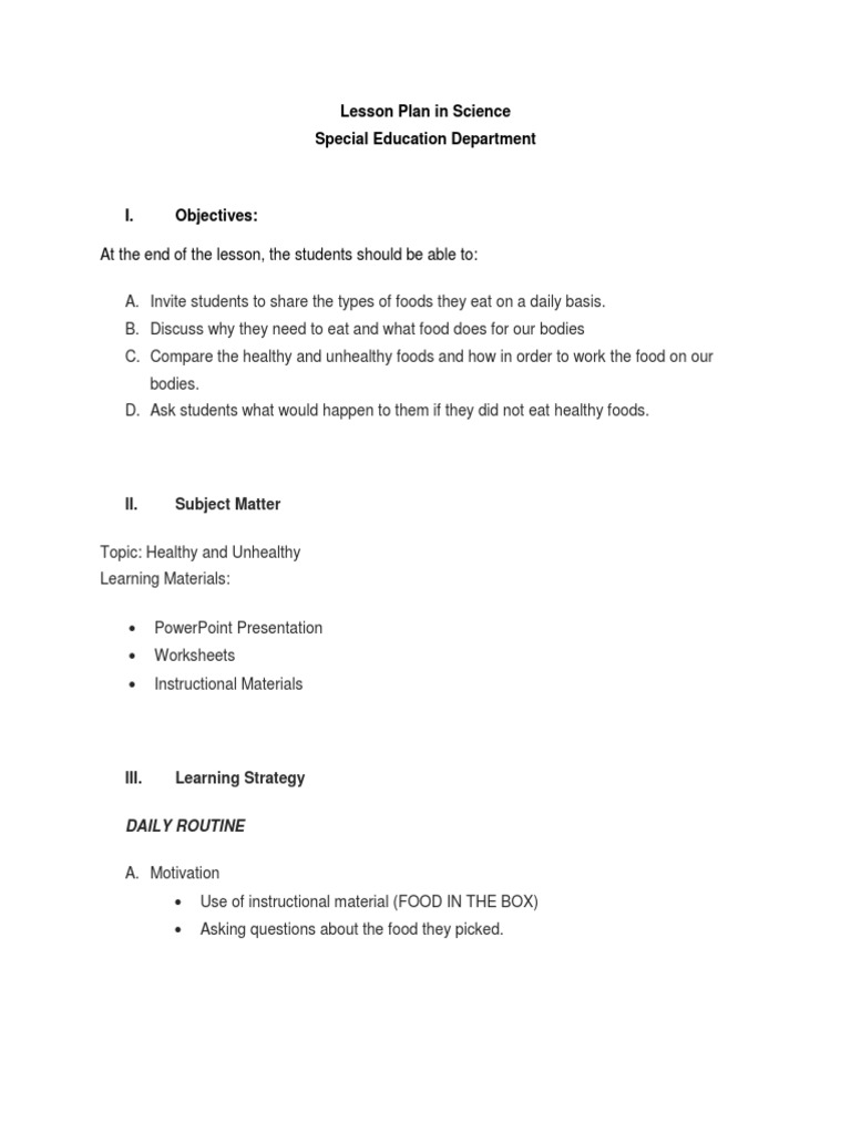 Lesson Plan in Science | PDF