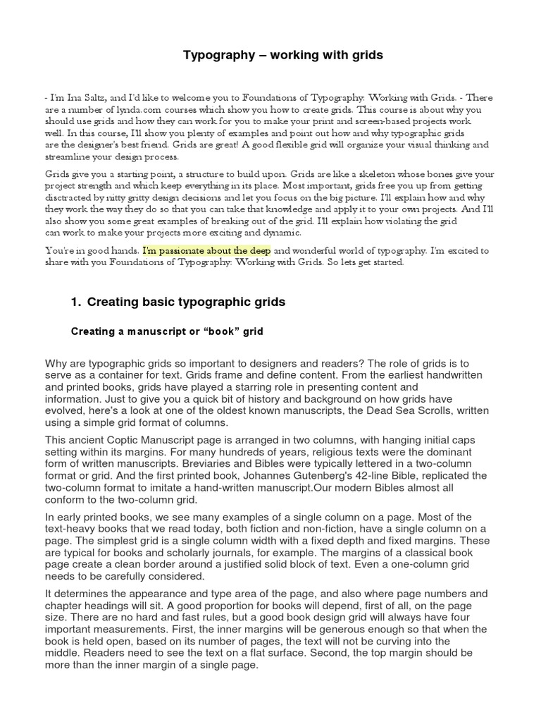 Typography - Working With Grids | PDF | Typography | Books