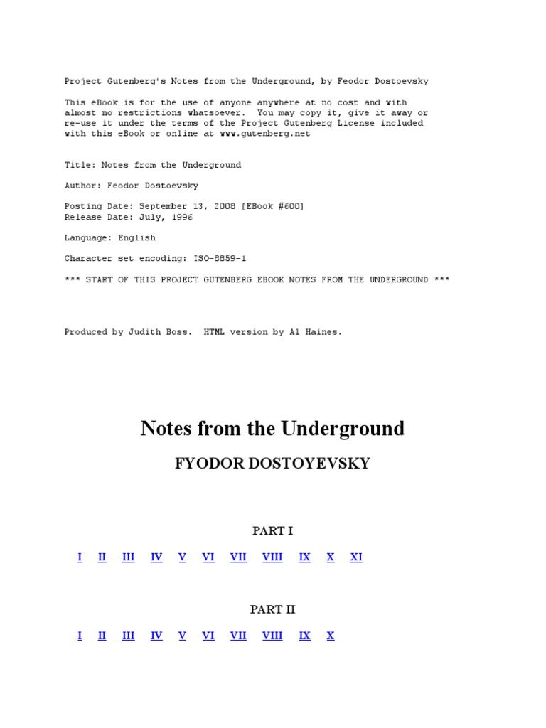 E Book Thiodor Dowelki Notes From Under Ground | PDF | Free Will ...