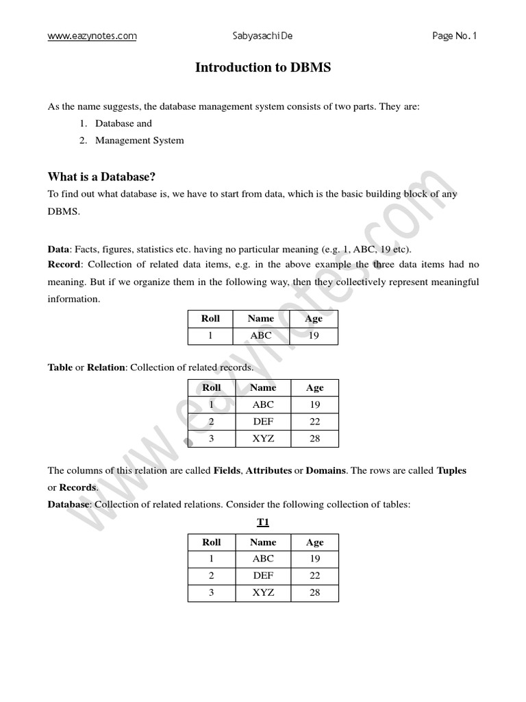 Introduction To Dbms | PDF | Conceptual Model | Databases