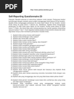 Self Reporting Questionnaire 29 (SRQ 29) | PDF | Pengembangan Diri | Sains & Matematika