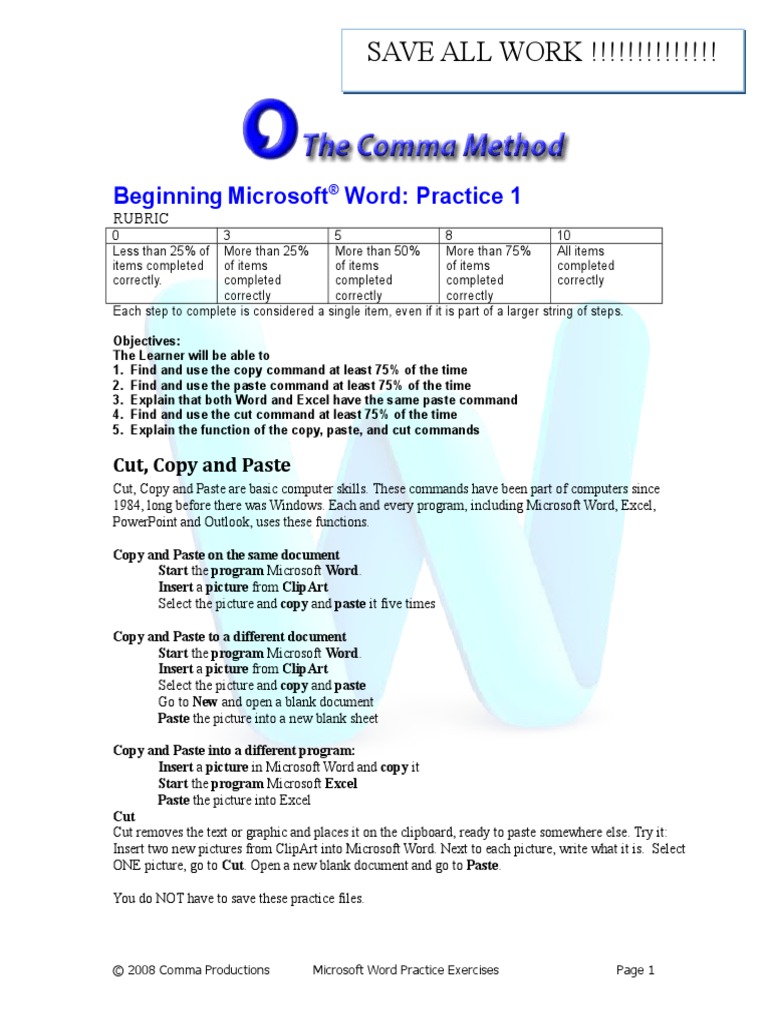 Word Basics Assignment | PDF | Microsoft Word | Text File