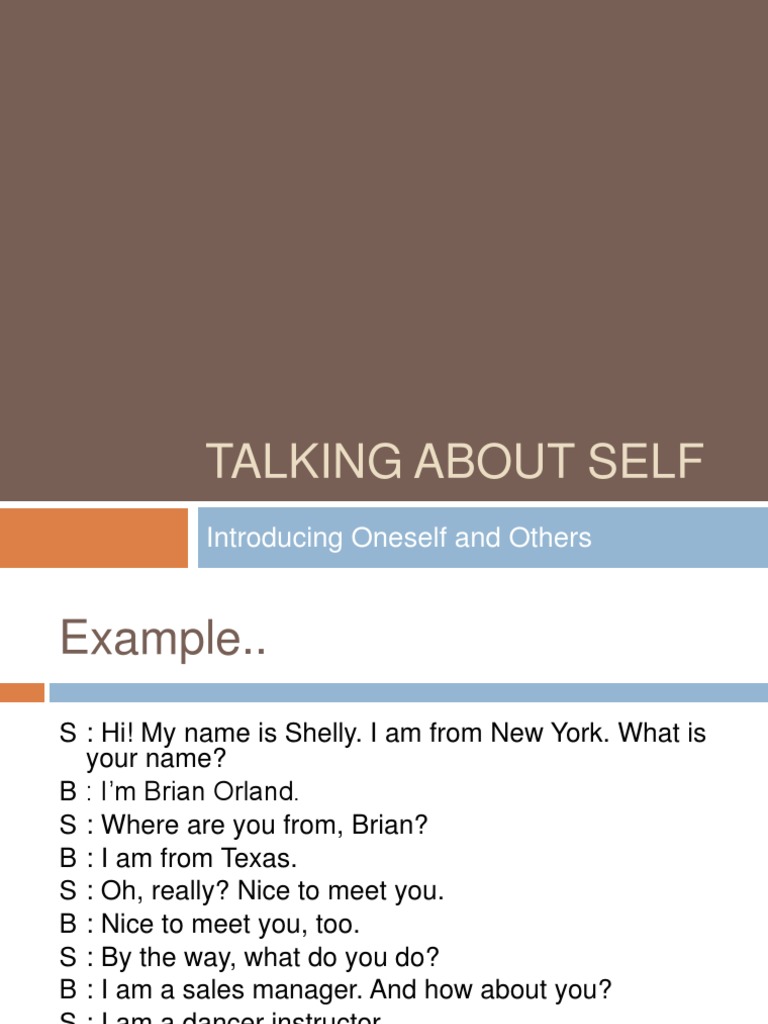 Talking About Self: Introducing Oneself and Others | PDF