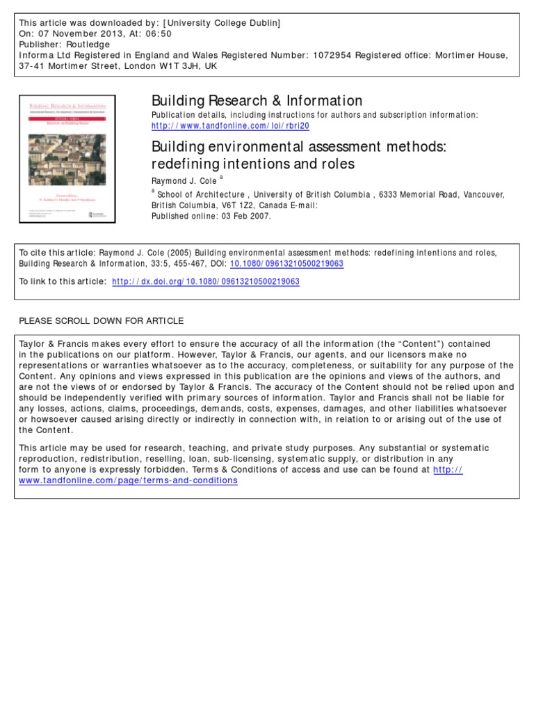 Redefining Building Assessment Methods | PDF | Real Estate Appraisal ...