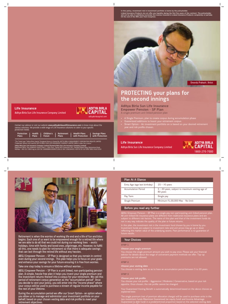 ABSLI EmpowerPension SP Plan Brochure | PDF | Investment Fund | Insurance