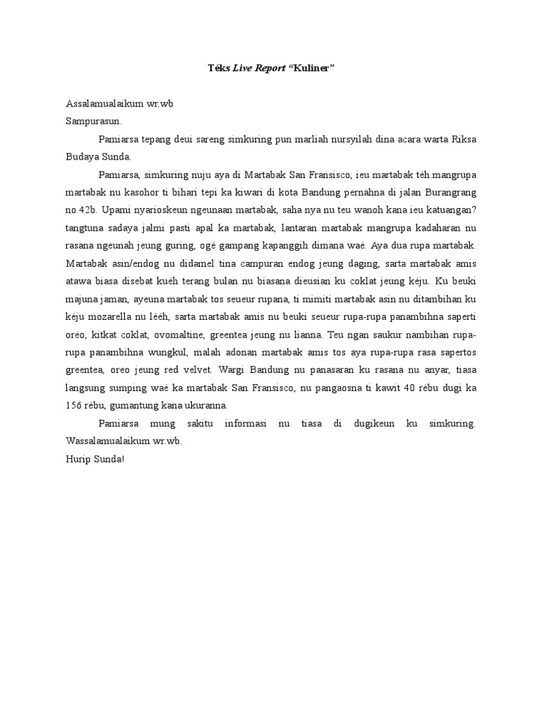 Teks Live Report | PDF