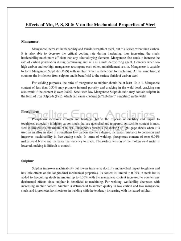 Effects of Residual Elements in Steel | PDF | Steel | Manganese