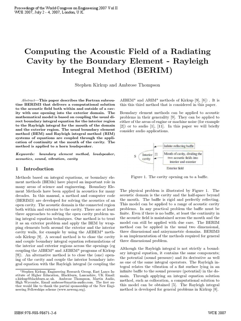 Acoustics - BEM | PDF | Boundary Element Method | Equations