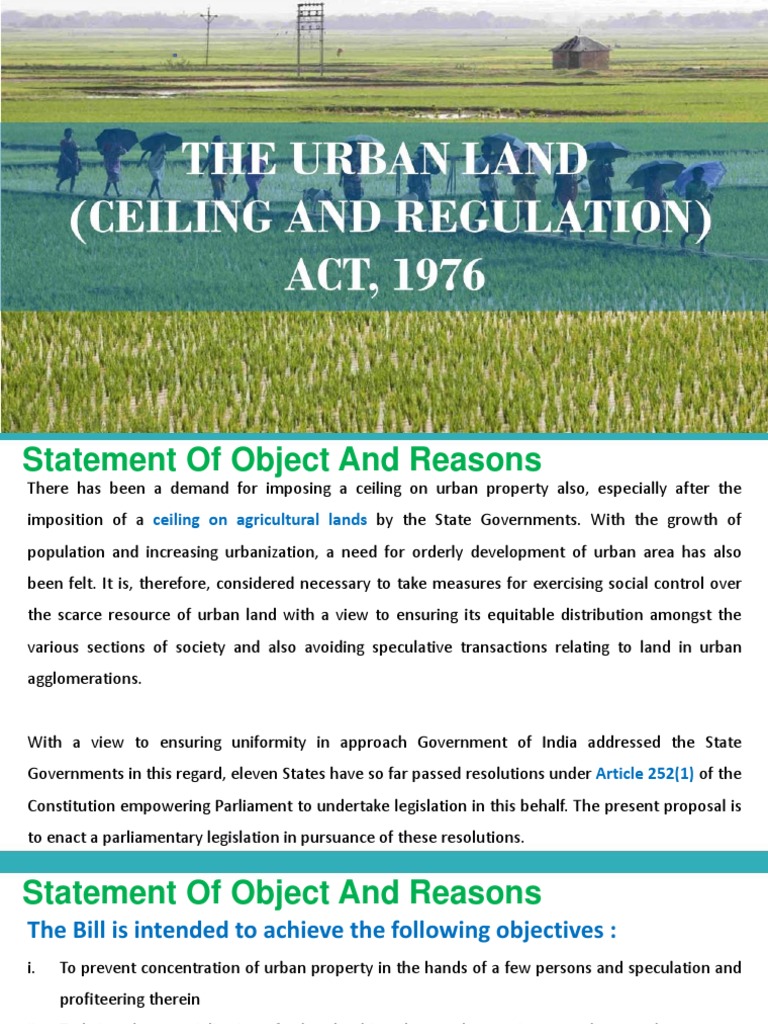 Urban Land Ceiling | PDF | Public Law | Public Sphere