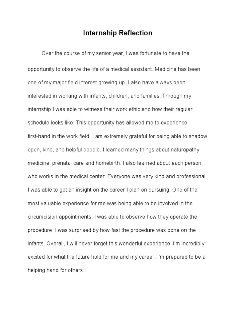 Internship Reflection 1 | PDF