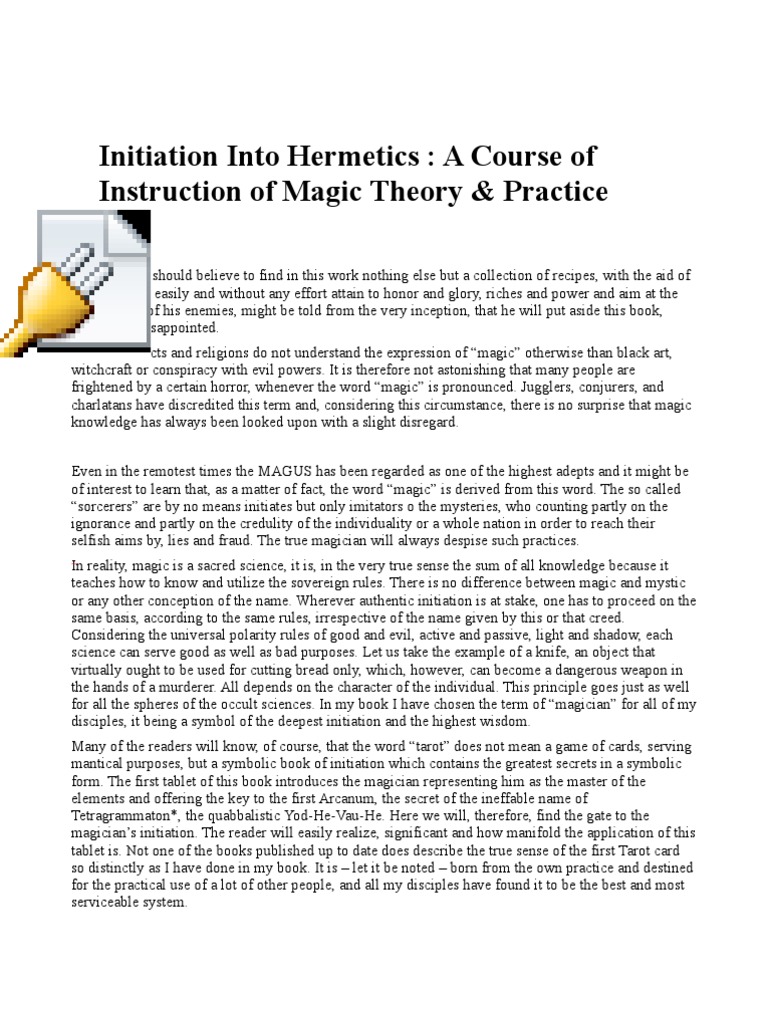 Initiation Into Hermetics | PDF | Soul | Tetragrammaton