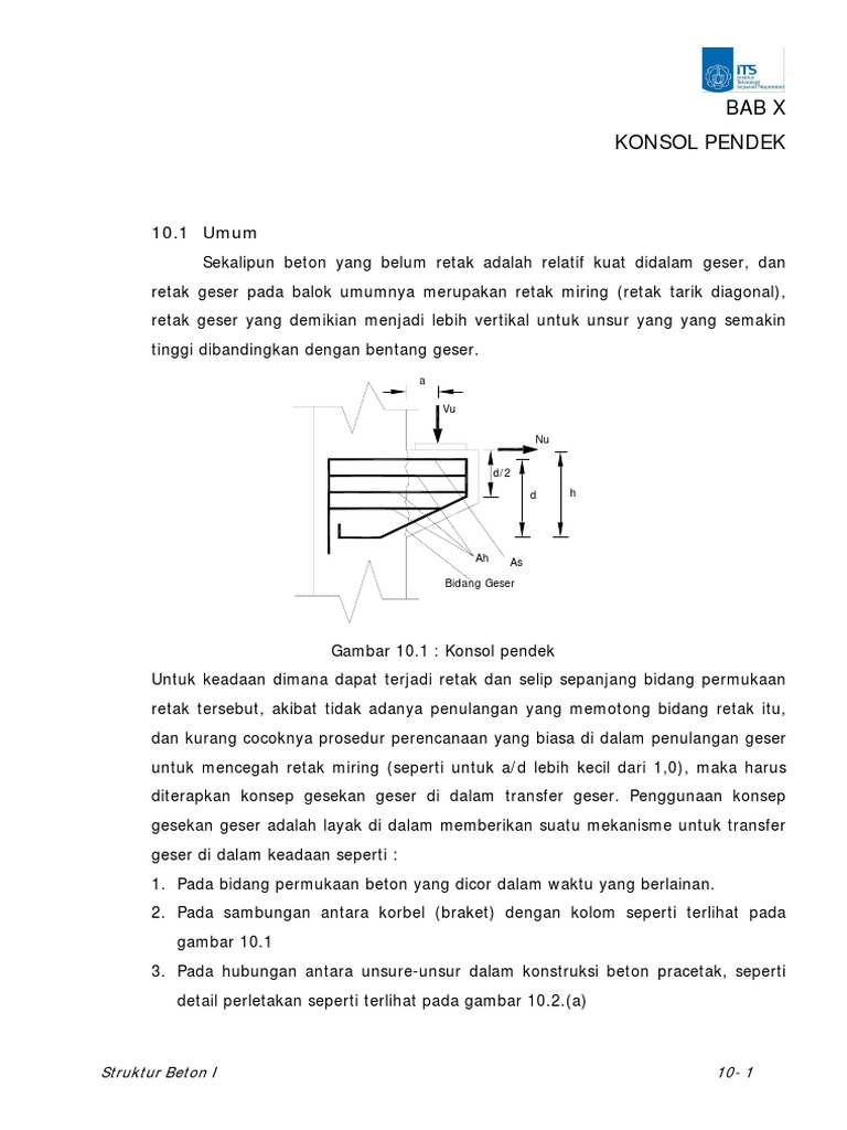 Perencanaan Balok Konsol Pendek Beton | PDF