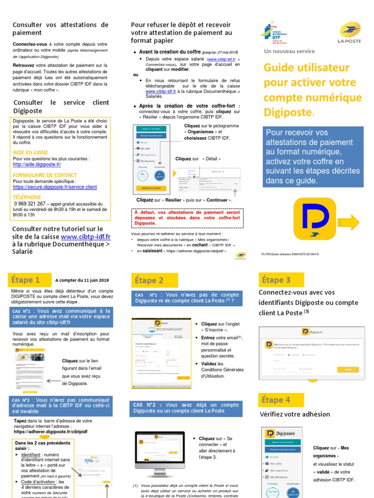 Guide Utilisateur DIGIPOSTE | Téléchargement | Application