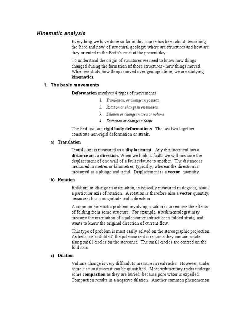 Kinematic Analysis in Structural Geology | PDF | Structural Geology ...