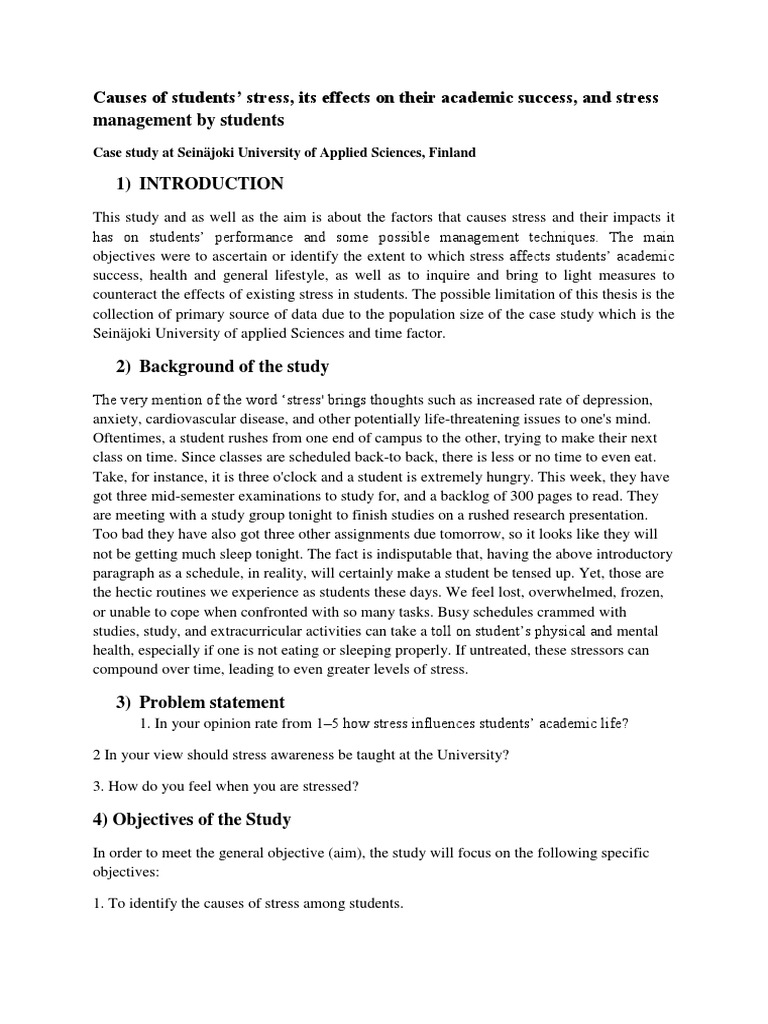 Causes of Students' Stress, Its Effects On Their Academic Success, and ...