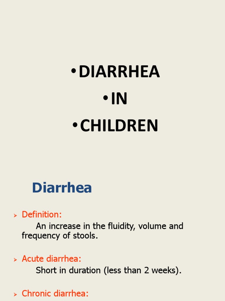 Diarrhea in Children | PDF | Diarrhea | Dehydration