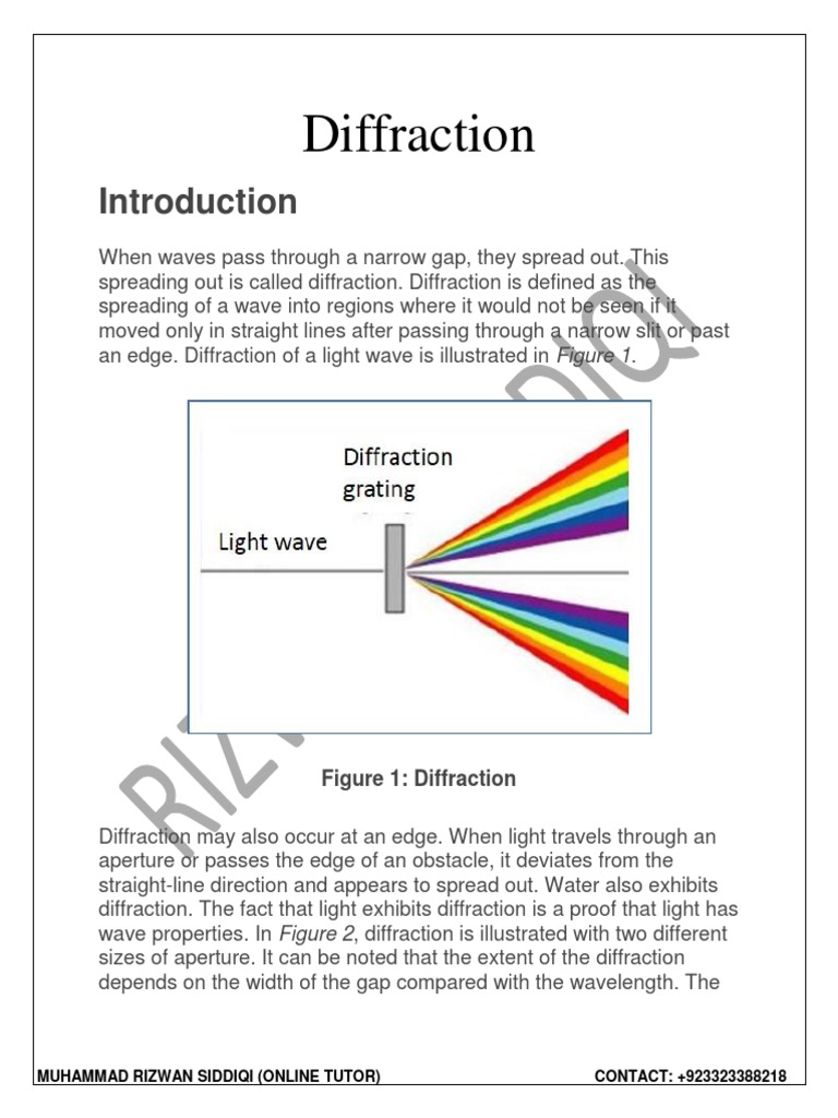 Figure 1: Diffraction | PDF | Diffraction | Wavelength