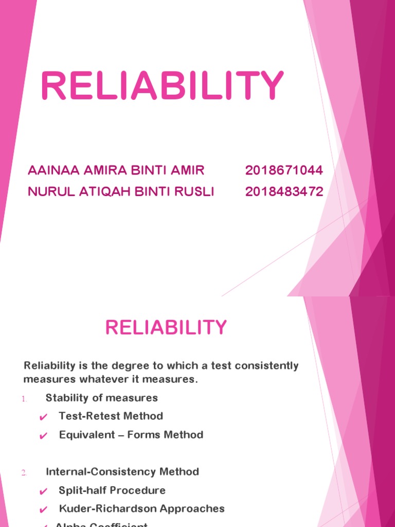 Reliability & Validity | PDF | Validity (Statistics) | Hypothesis