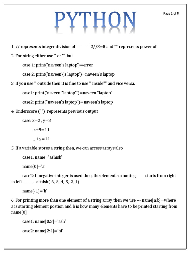 Pyhton 1 | PDF | Computer Programming | Notation