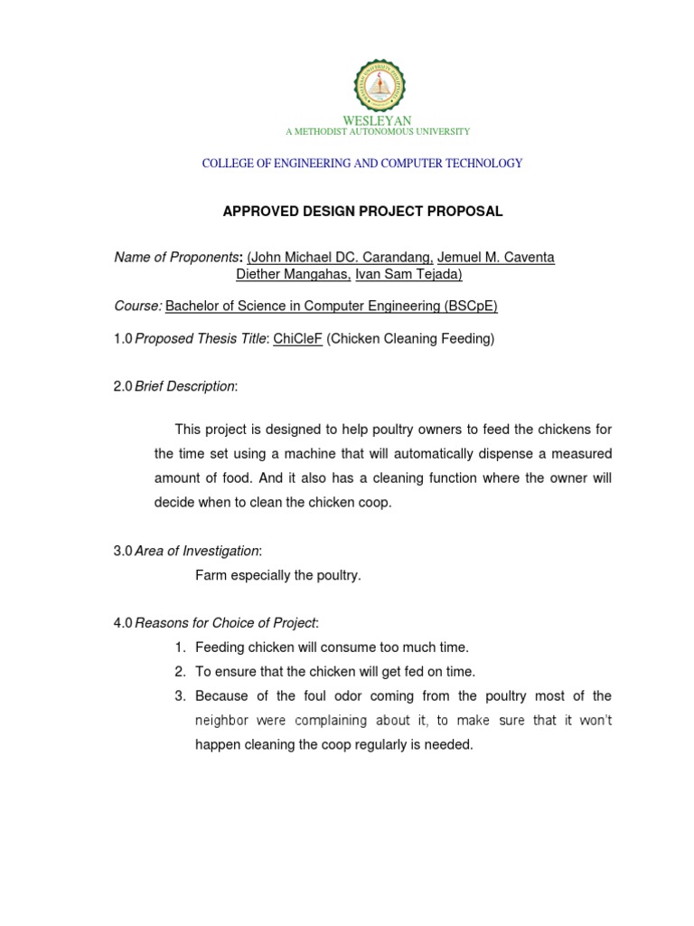 Approved Design Project Proposal | PDF | Science And Technology