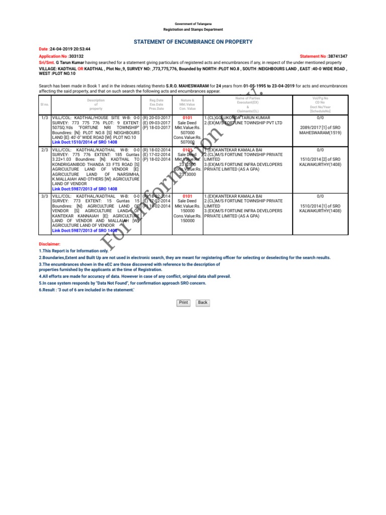 Encumbrance Form | PDF | Urban | Private Law