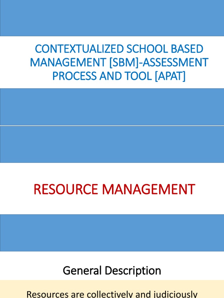SBM Presentation-Resource Management | PDF | Resource | Inventory