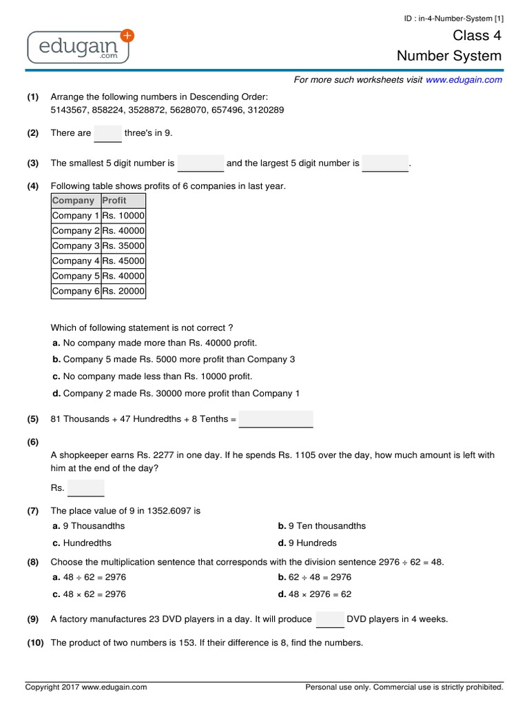 Grade 4 Number System in | PDF | Teaching Mathematics