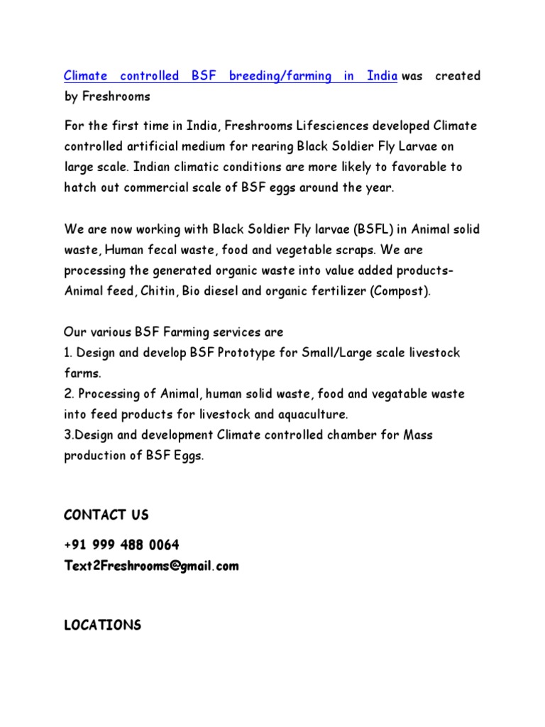 Climate Controlled BSF Breeding | PDF