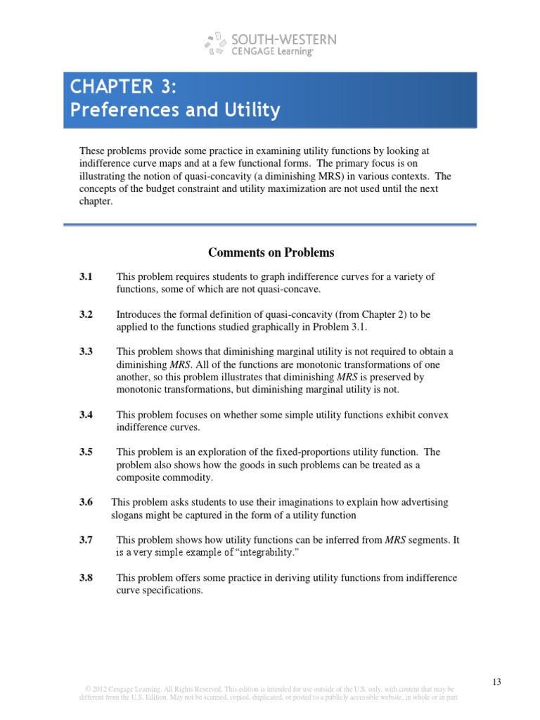 Preferences and Utility: Comments On Problems | PDF | Utility ...