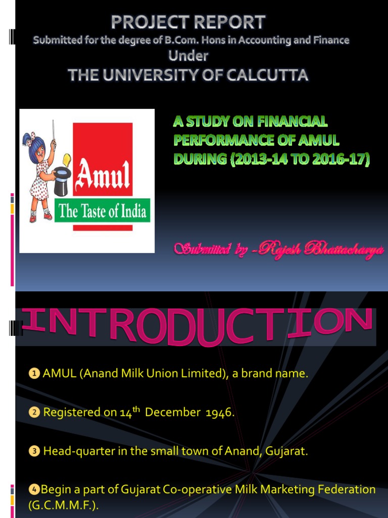 Analysis of Amul's Financial Performance and Position Over Four Years ...