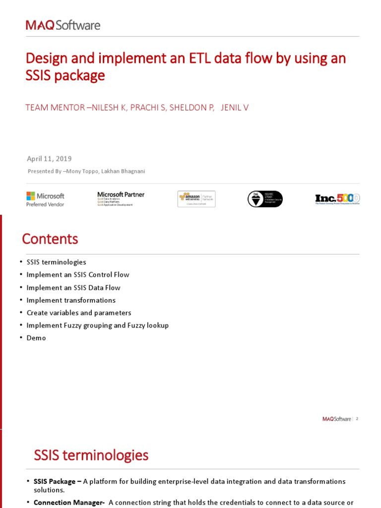 Design And Implement An Etl Data Flow By Using An Ssis Package Pdf Control Flow Parameter