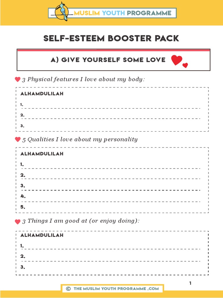 Self Esteem Booster Pack With Links | PDF | Clinical Psychology ...