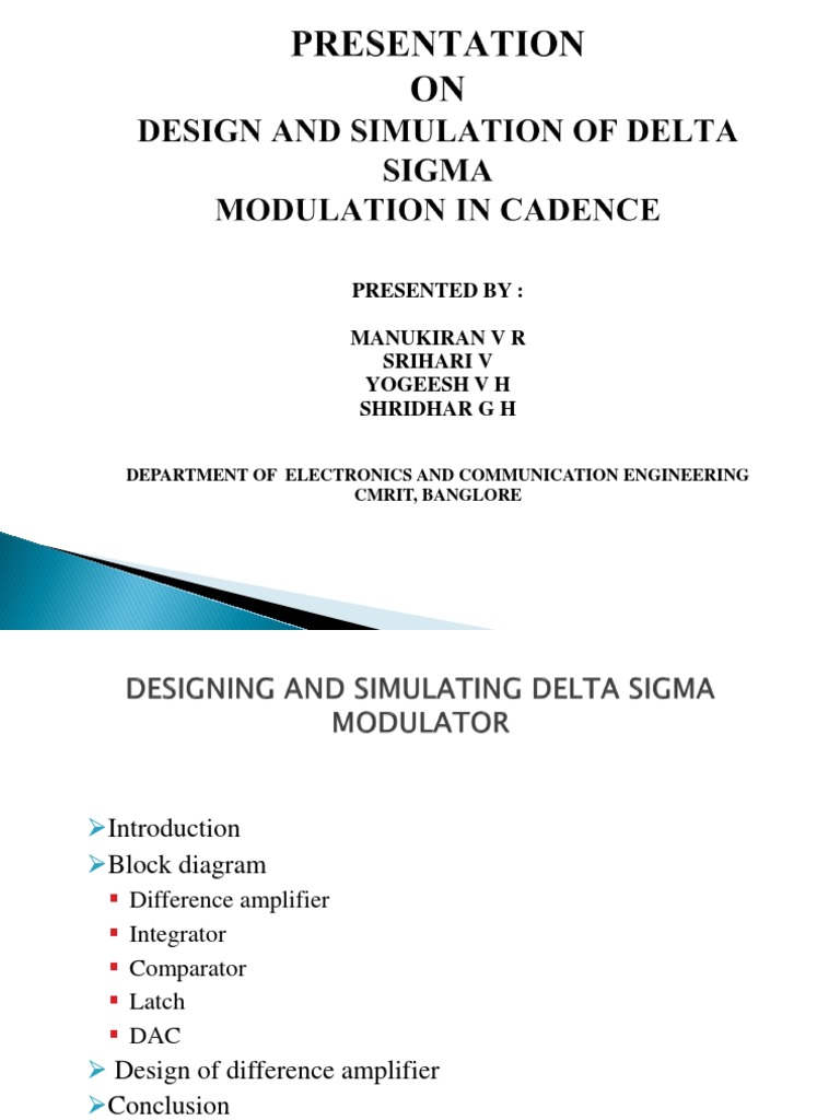 Delta Sigma Modulator | PDF | Sampling (Signal Processing) | Digital To Analog Converter