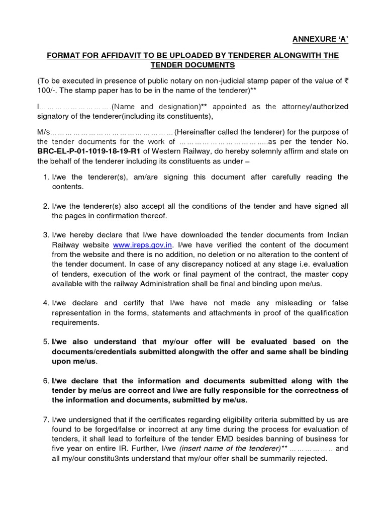 Standard Format For Affidavit | PDF | Affidavit | Government Information